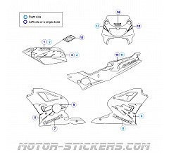 Kawasaki ZXR 400 1994 decals