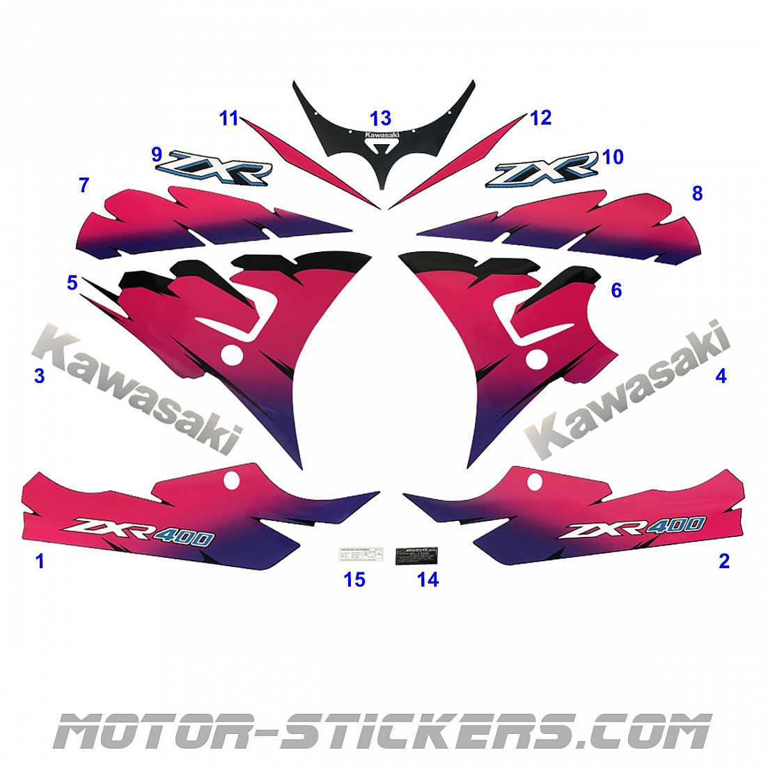 Kawasaki ZXR 400 1994 decals