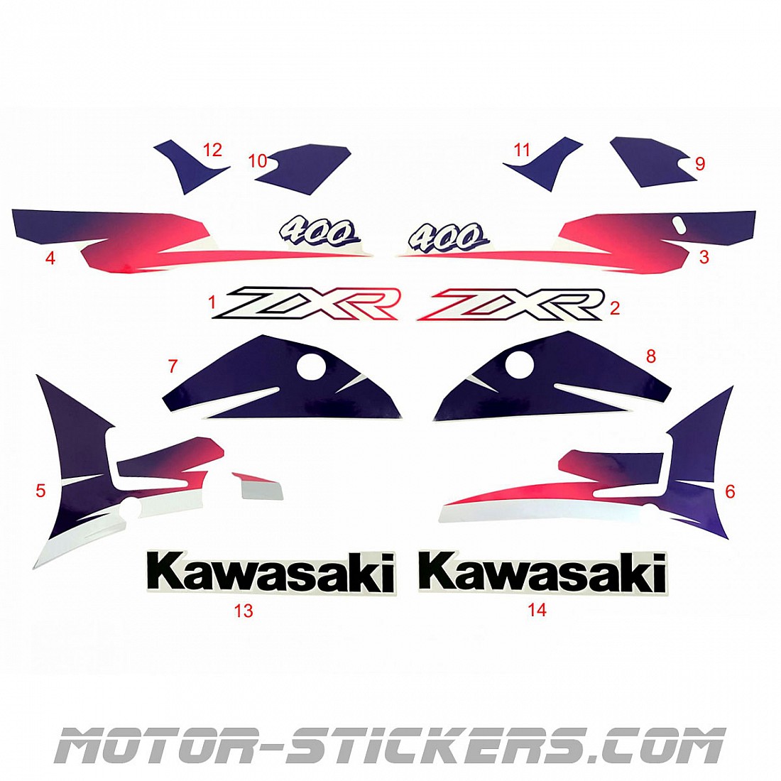 Kawasaki ZXR 400 '01-2003 decals