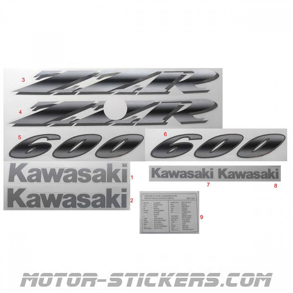 Kawasaki ZZR 600 '95-2004 decals