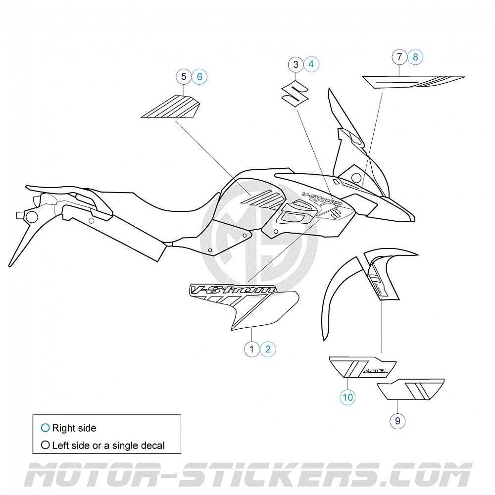 Suzuki Dl 1000 Xt V-strom 2018 Decals