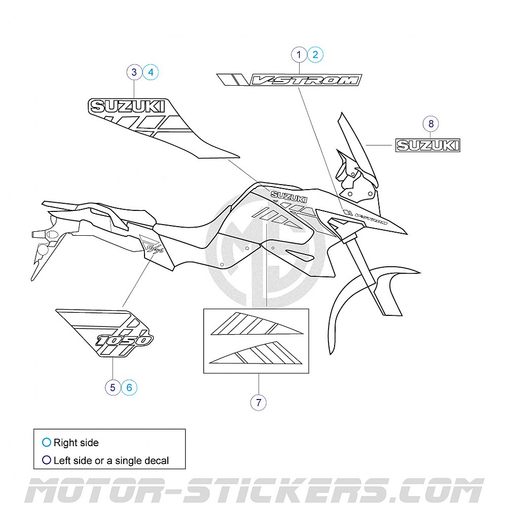Suzuki DL 1050 XT V-Strom 2020 decals