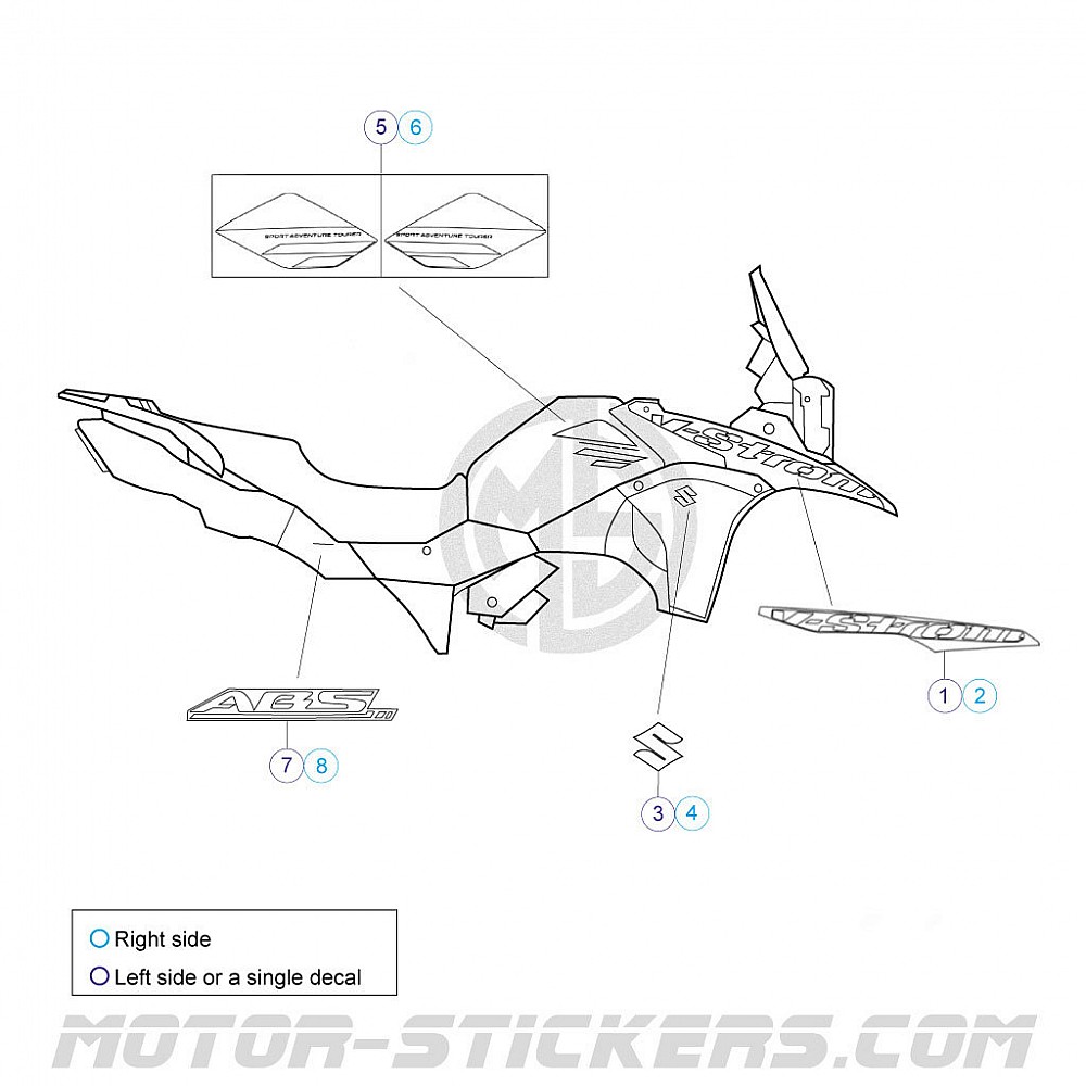 Suzuki DL 250 V-Strom 2019 decals