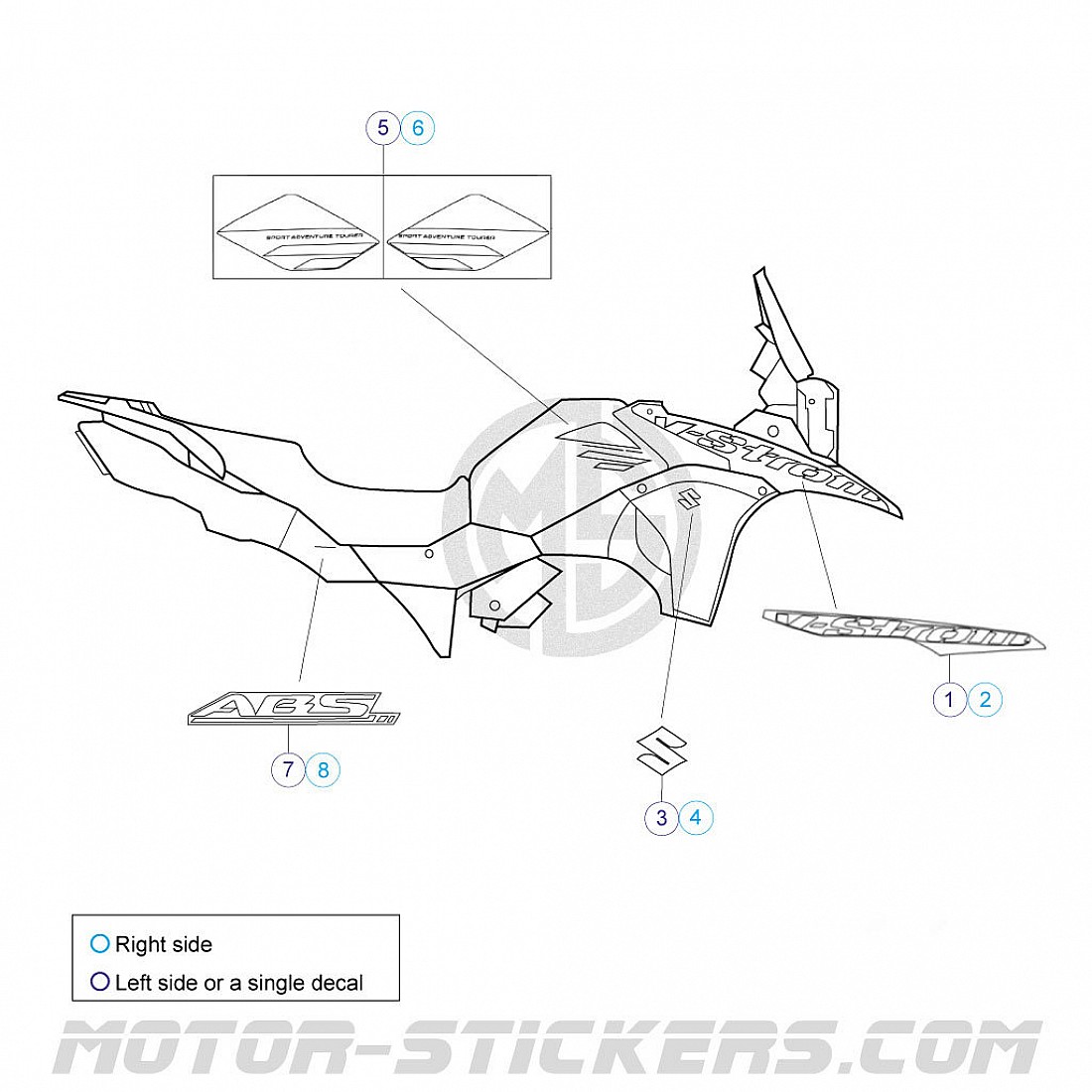 Suzuki Dl 250 V-strom 2018 Decals
