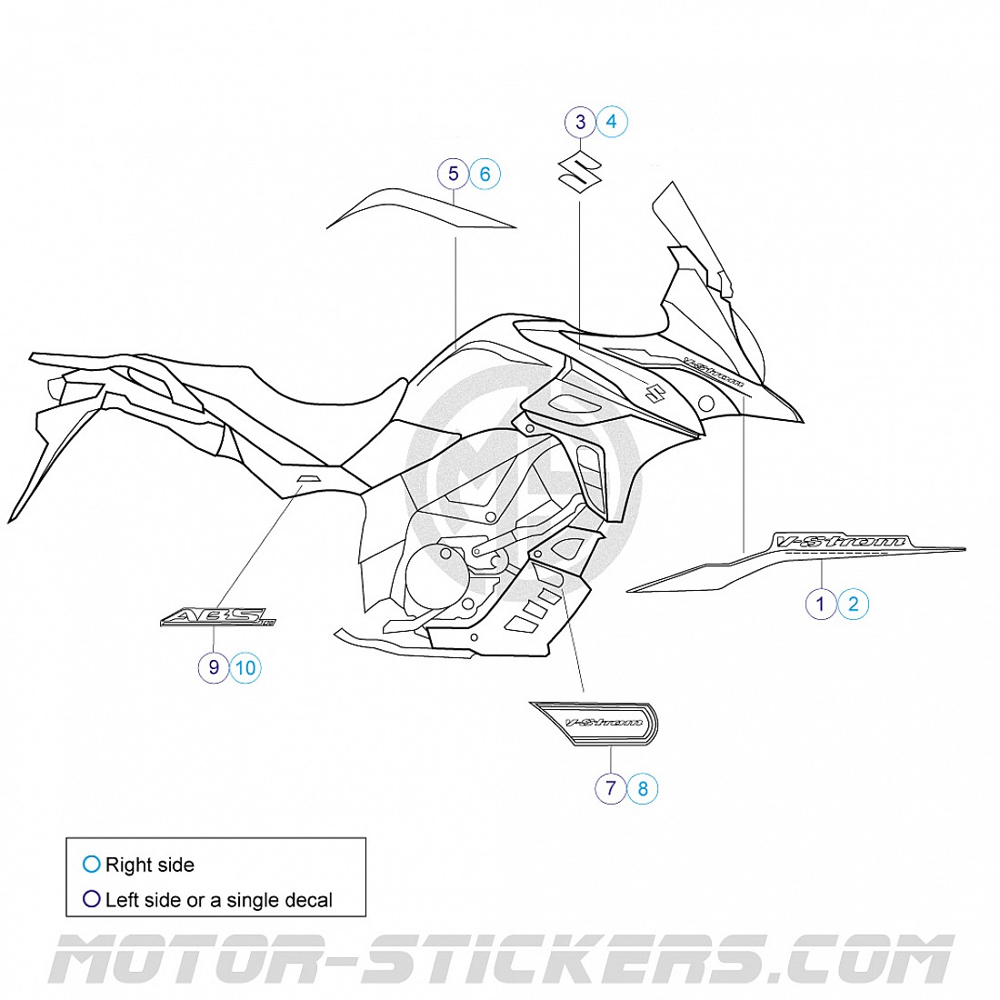 Suzuki Dl 650 Xt V-strom 2019 Decals