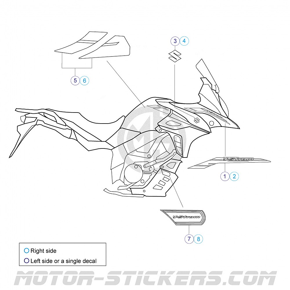 Suzuki DL 650 XT V-Strom 2022 decals