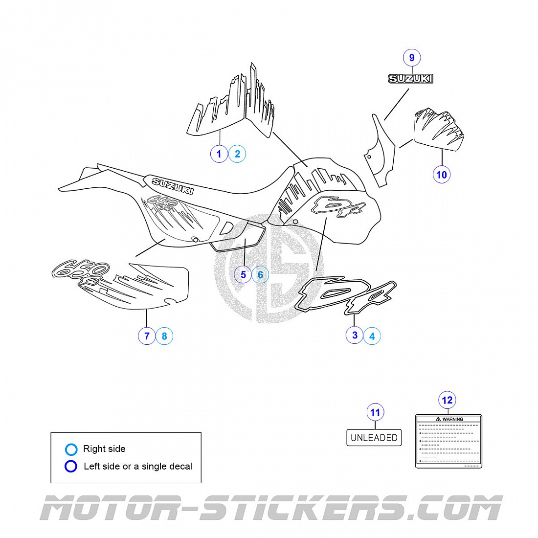 Suzuki DR 650R 1992 decals