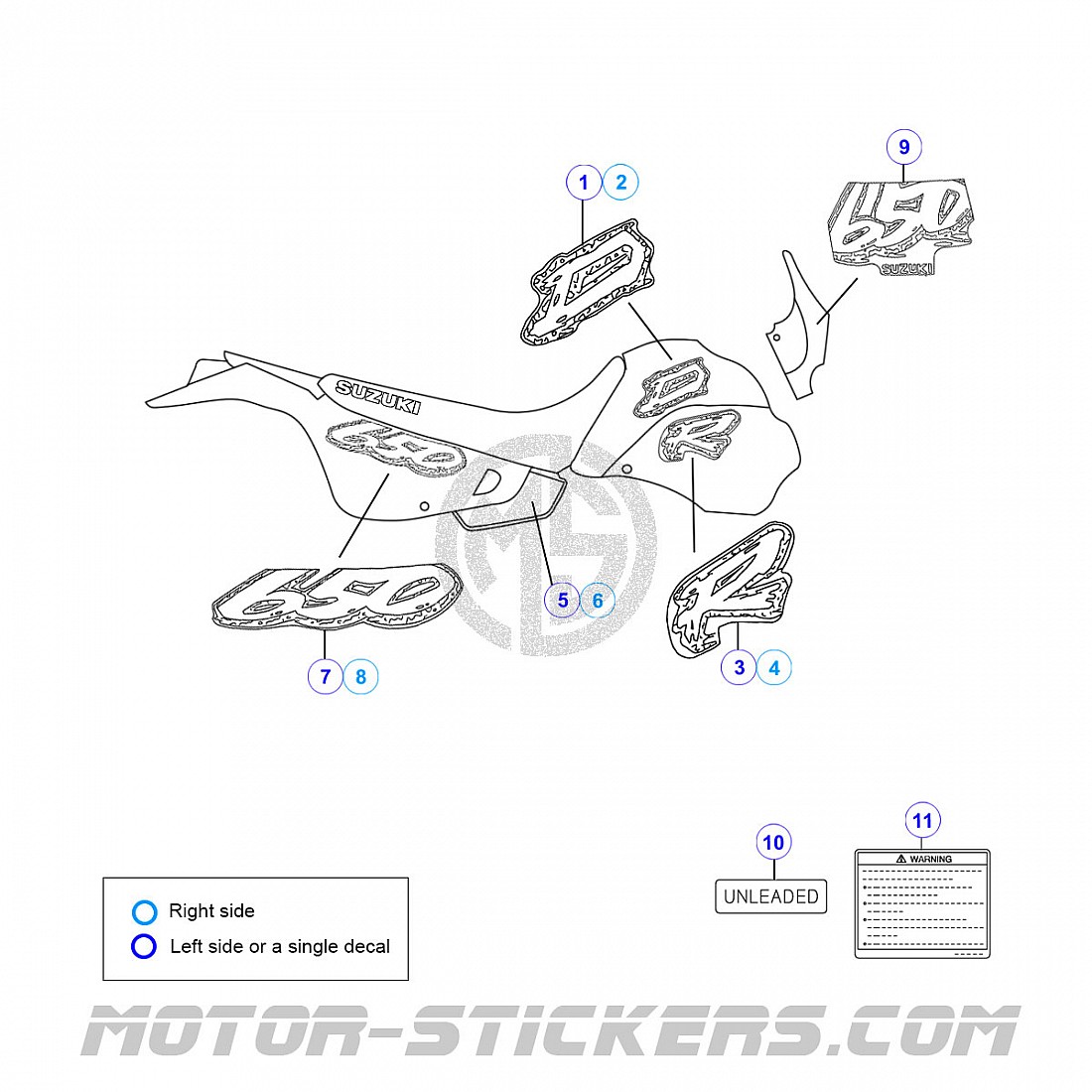 Suzuki DR 650R 1993 decals