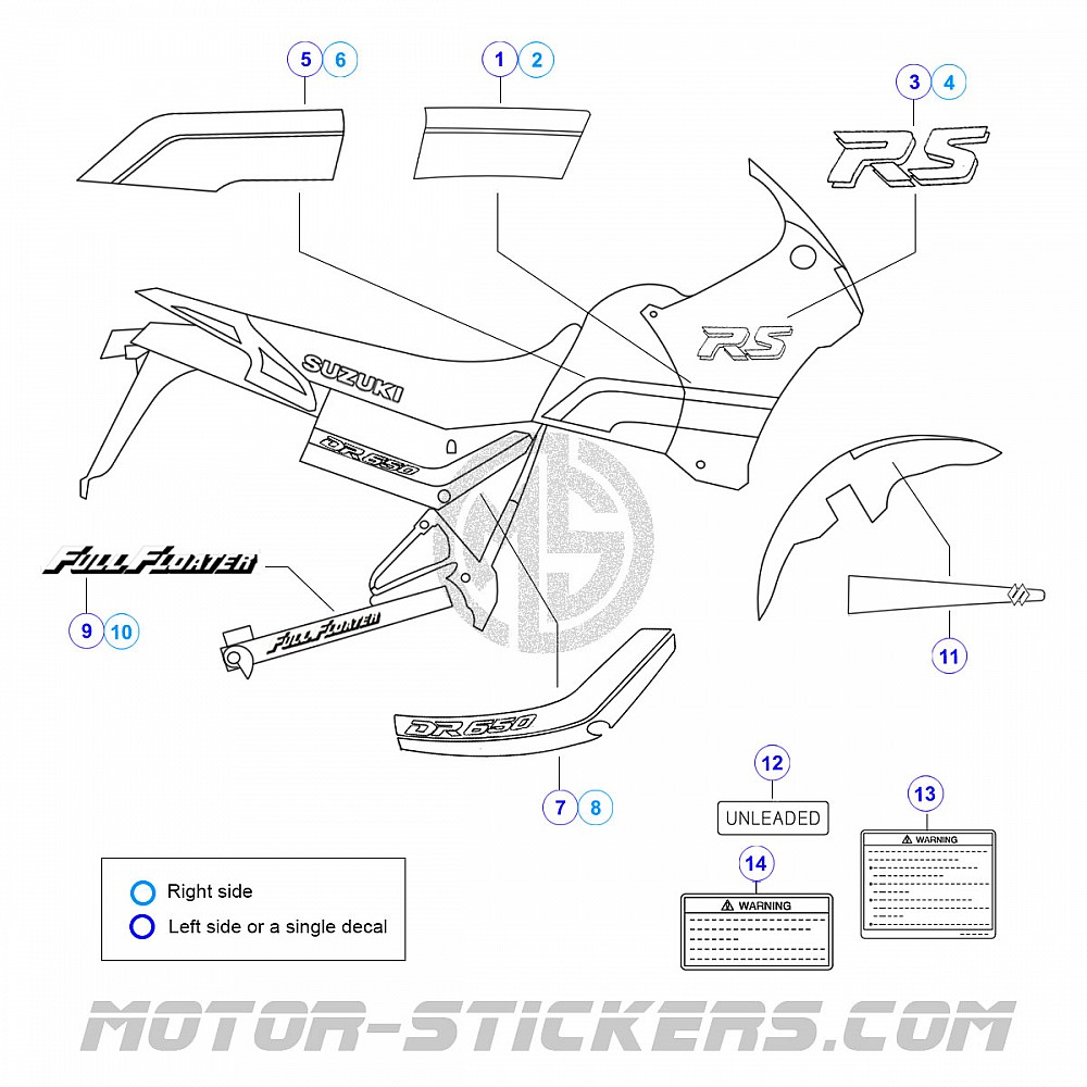 Suzuki DR 650RS 1990 decals