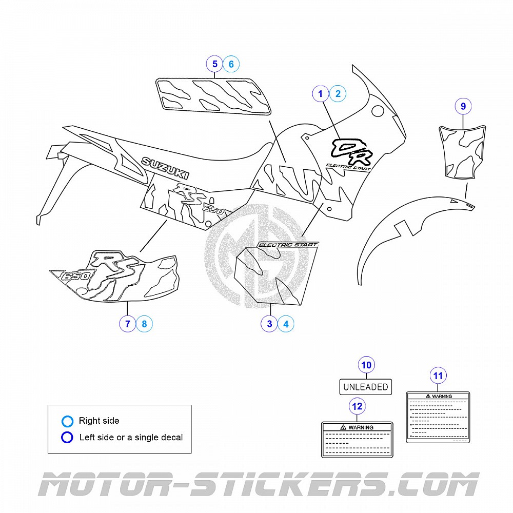 Suzuki DR 650RSE 1991 decals