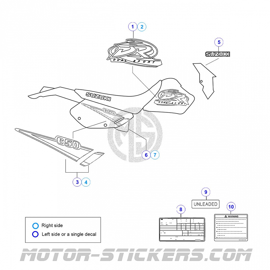 Suzuki DR 650SE 2000 decals