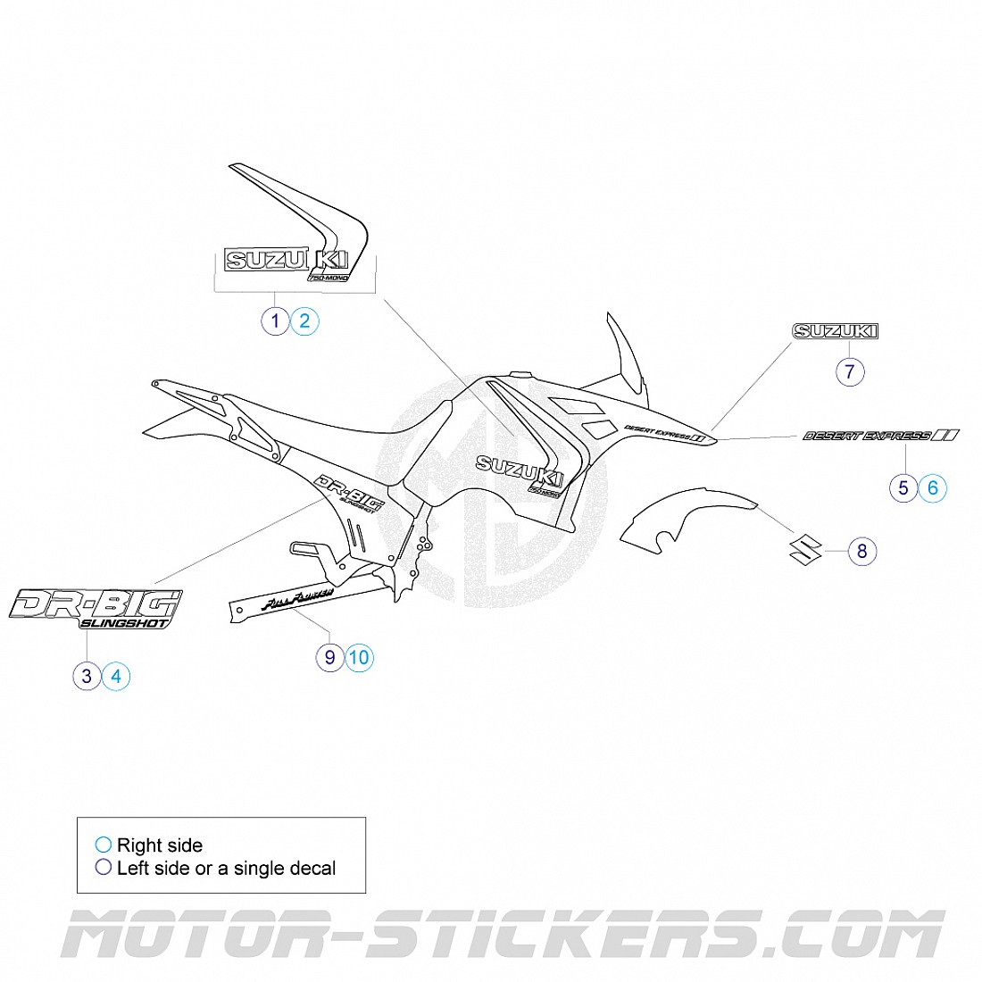 Suzuki DR 750S Big 1989 decals