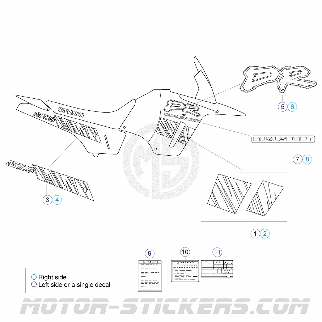 Suzuki DR 800S Big 1995 decals
