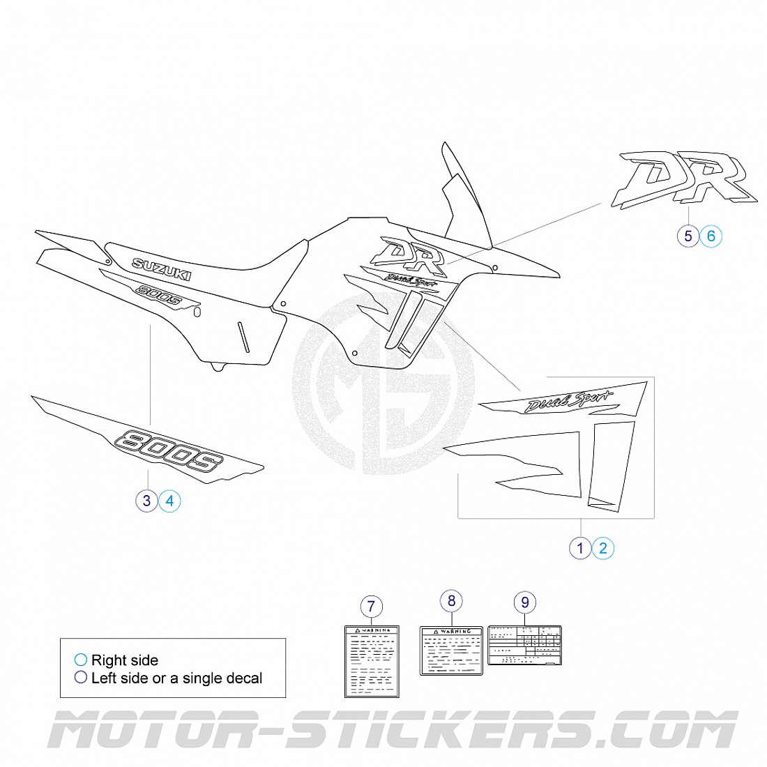 Suzuki DR 800S Big 1997 decals