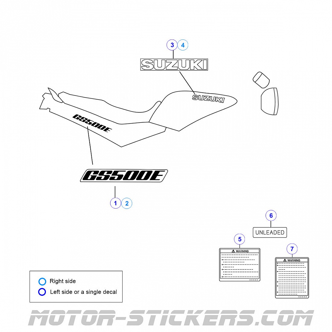 Suzuki GS 500E 1996 decals