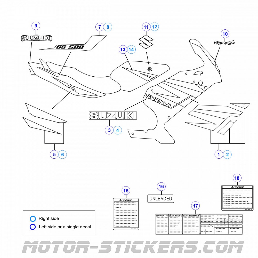 Suzuki GS 500F 2004 decals