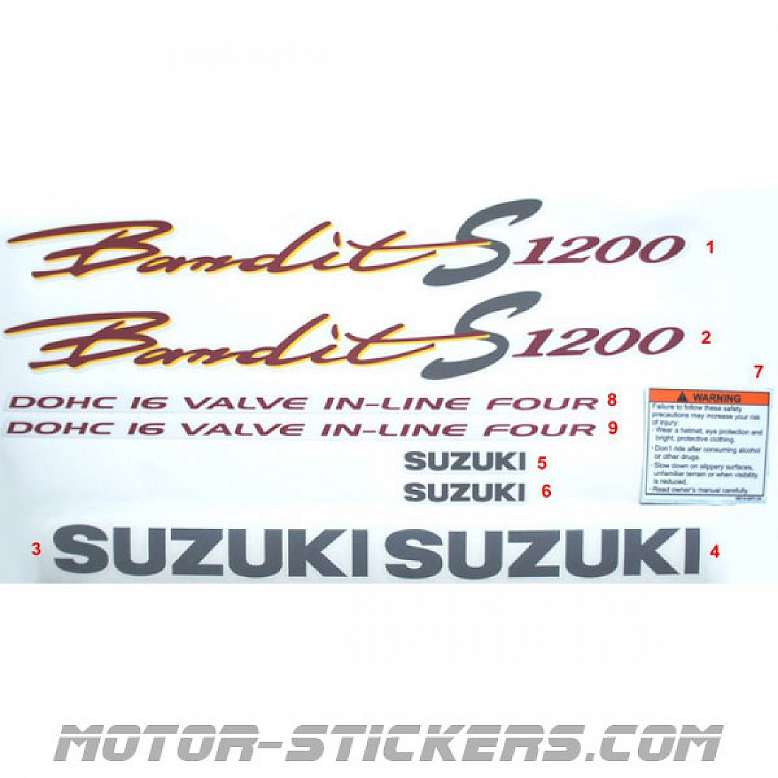 Suzuki GSF 1200S Bandit '95-2000 decals