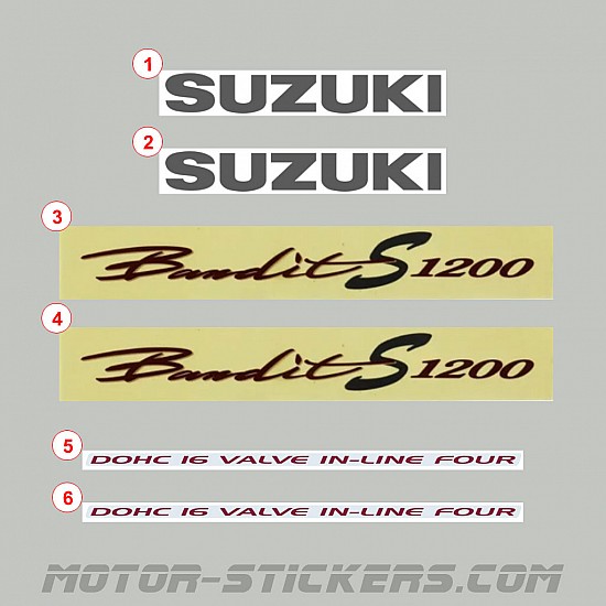 Suzuki GSF 1200S Bandit 1995-2000 decals