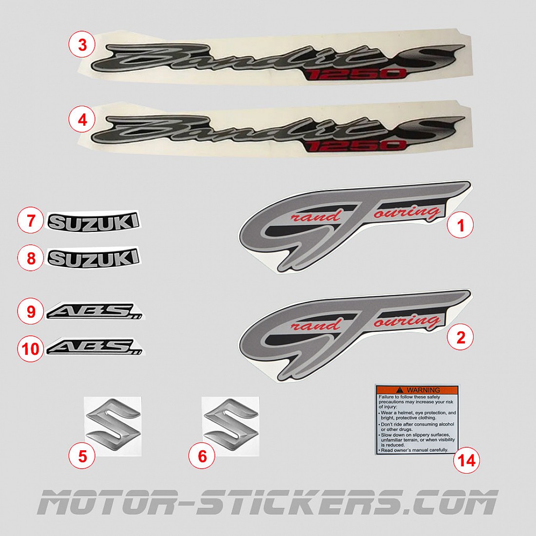 Suzuki GSF 1250S Bandit GT 2007 decals