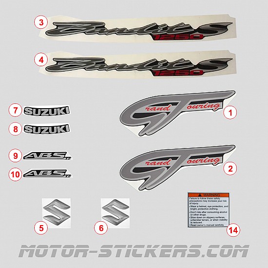 Suzuki GSF 1250S Bandit GT 2007 decals