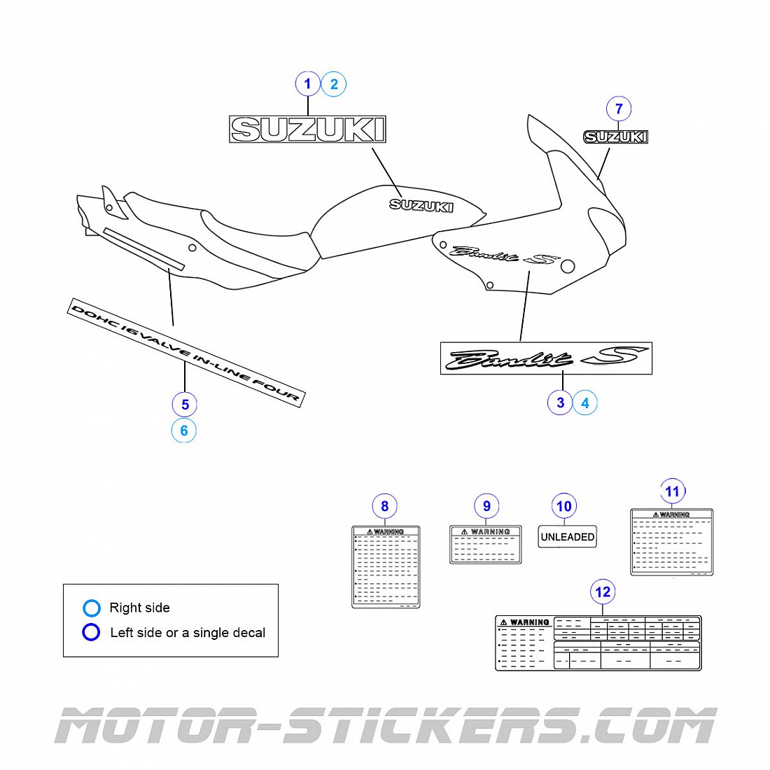 Suzuki GSF 600S Bandit 2000 decals