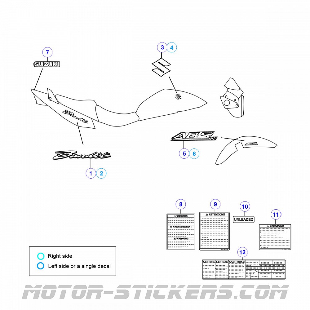 Suzuki GSF 650N Bandit 2007 stickers