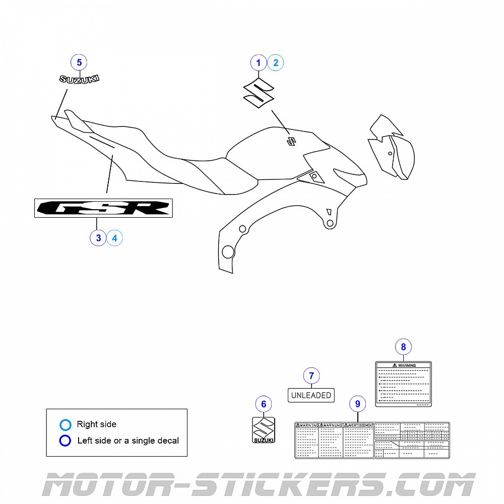 Suzuki GSR 600 2007 decals