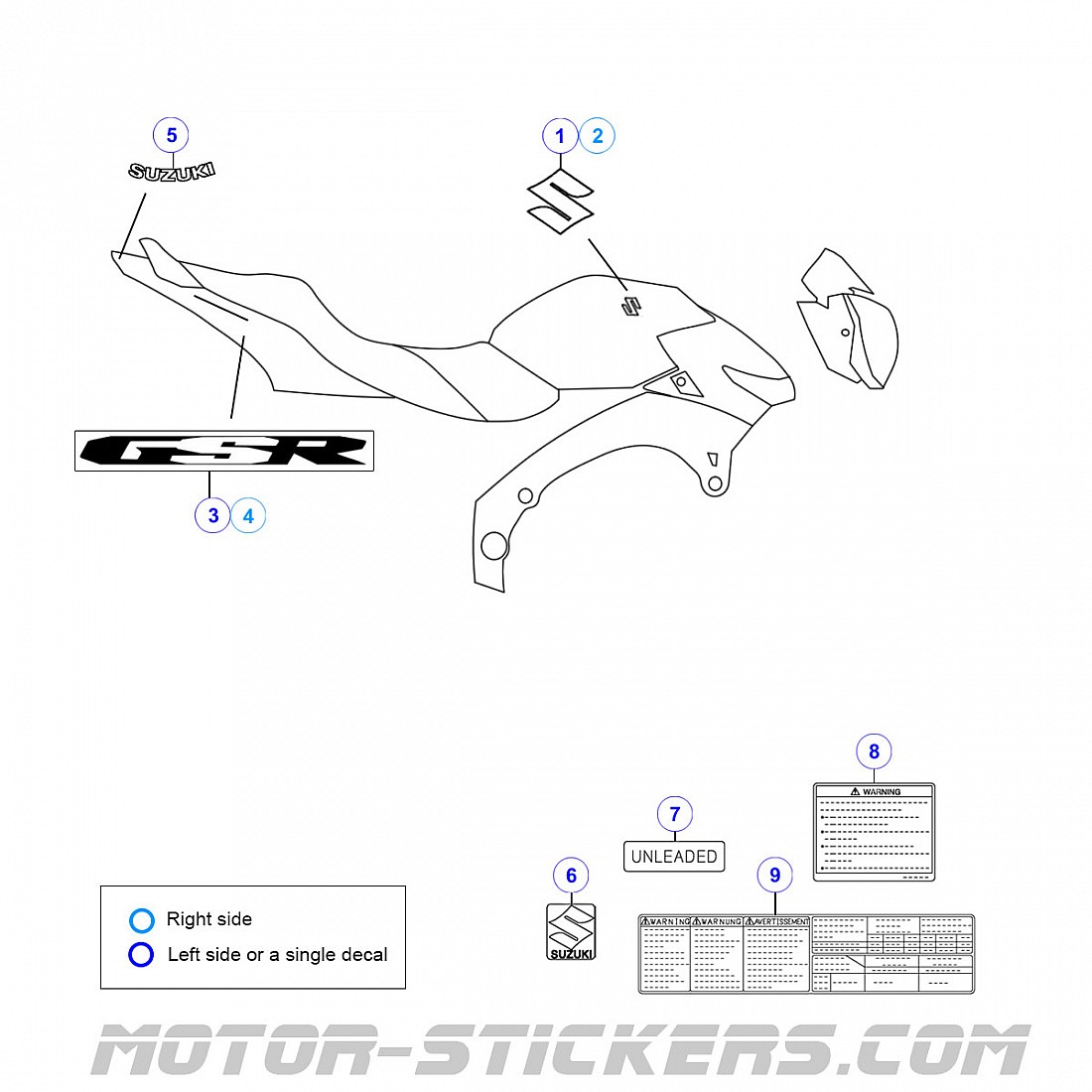 Suzuki GSR 600 2007 stickers