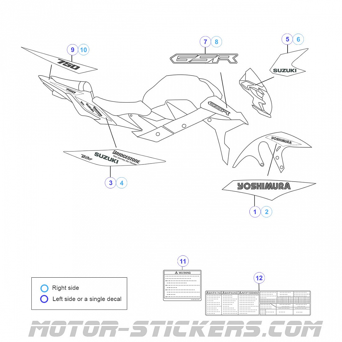 Suzuki GSR 750 Yoshimura 2012 decals