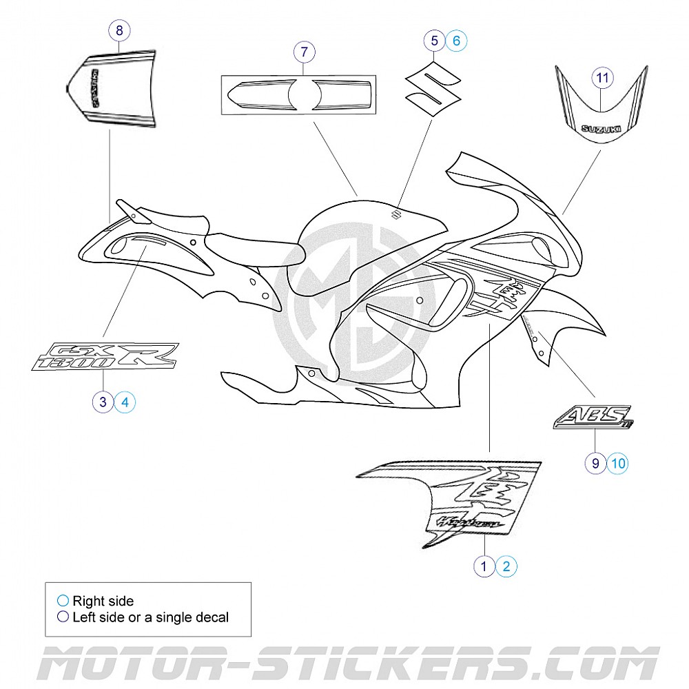 Suzuki GSX 1300R Hayabusa 2017 decals Suzuki GSX 1300R Hayabusa 2017 decals