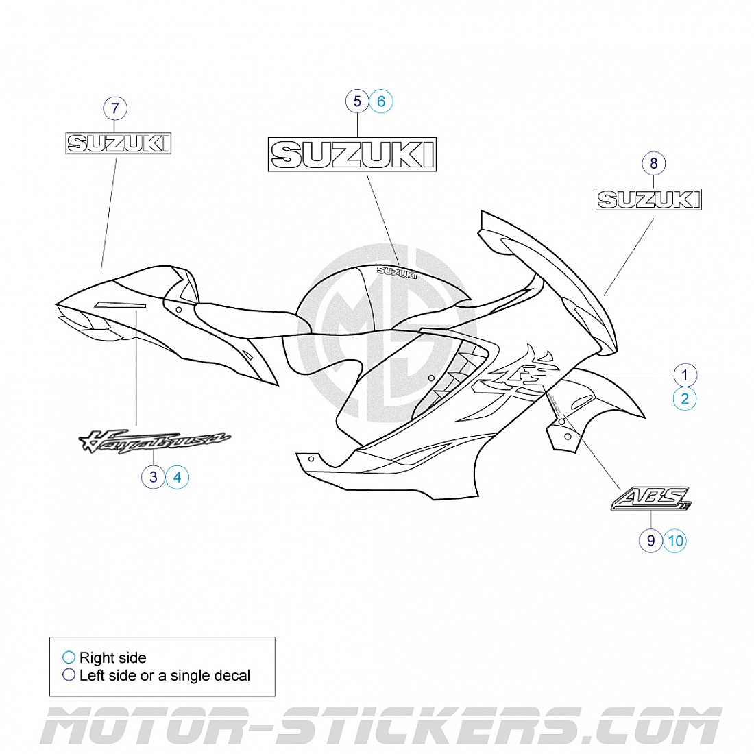 Suzuki GSX 1300R Hayabusa 2022 decals