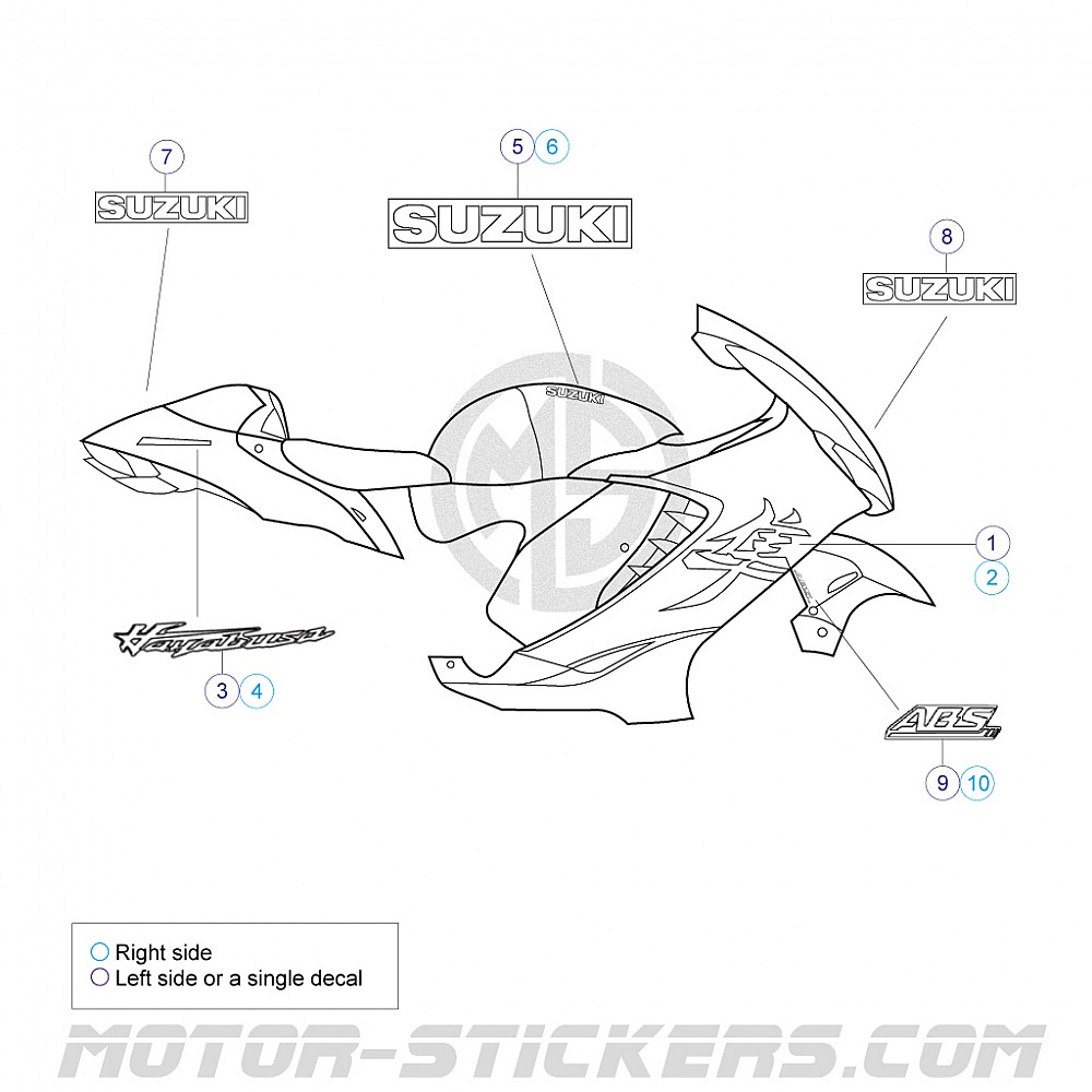 Suzuki GSX 1300R Hayabusa 2023 decals