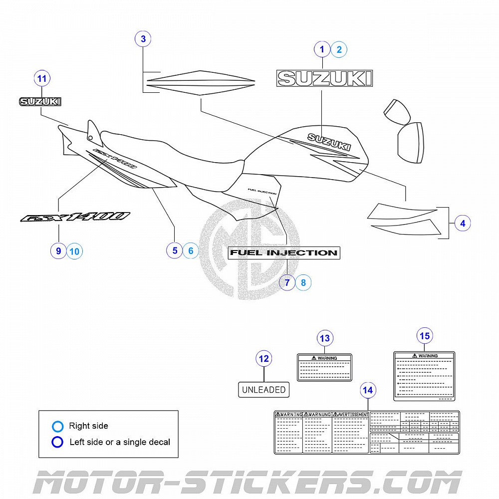 Suzuki GSX 1400 2003 decals