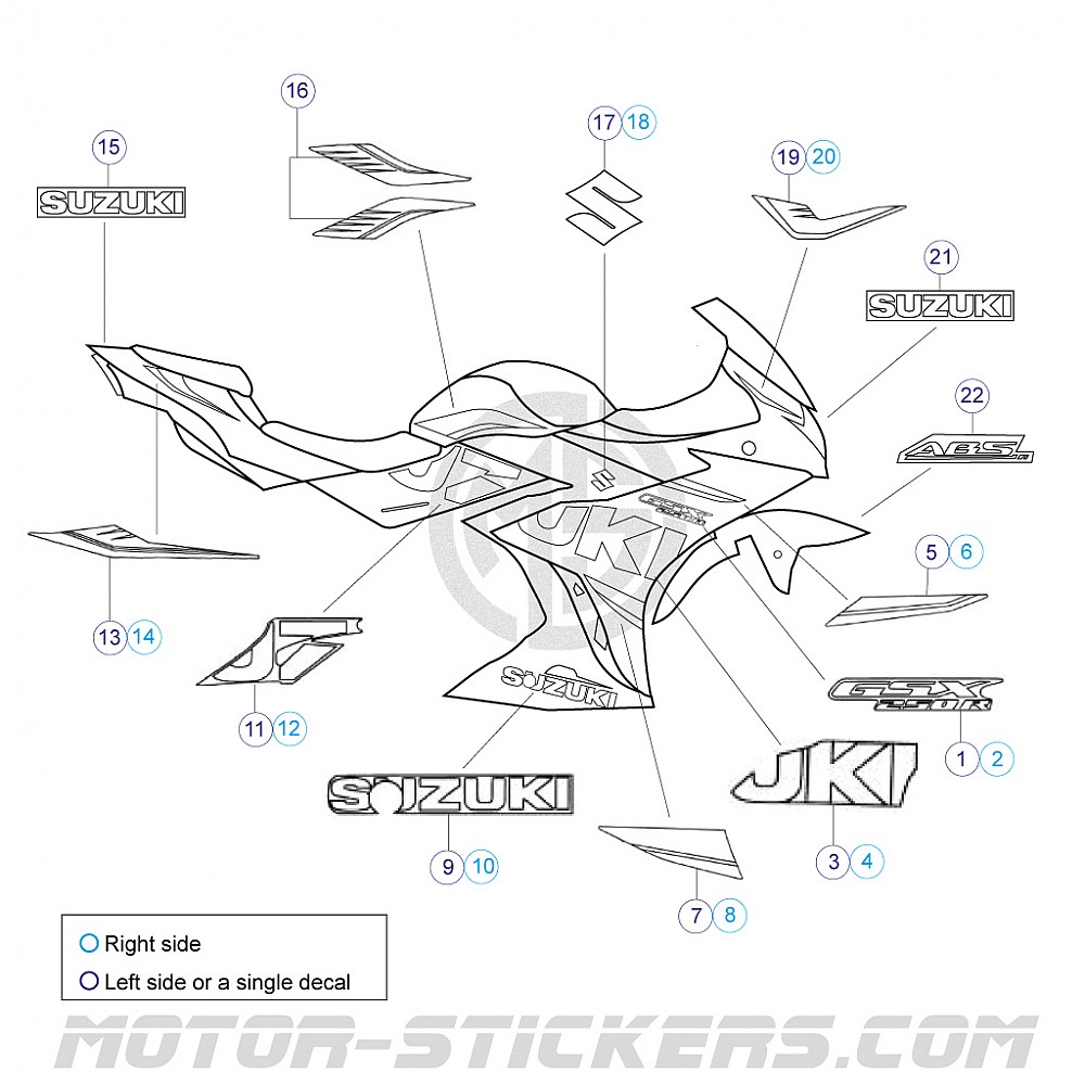 Suzuki GSX 250R 2018 decals