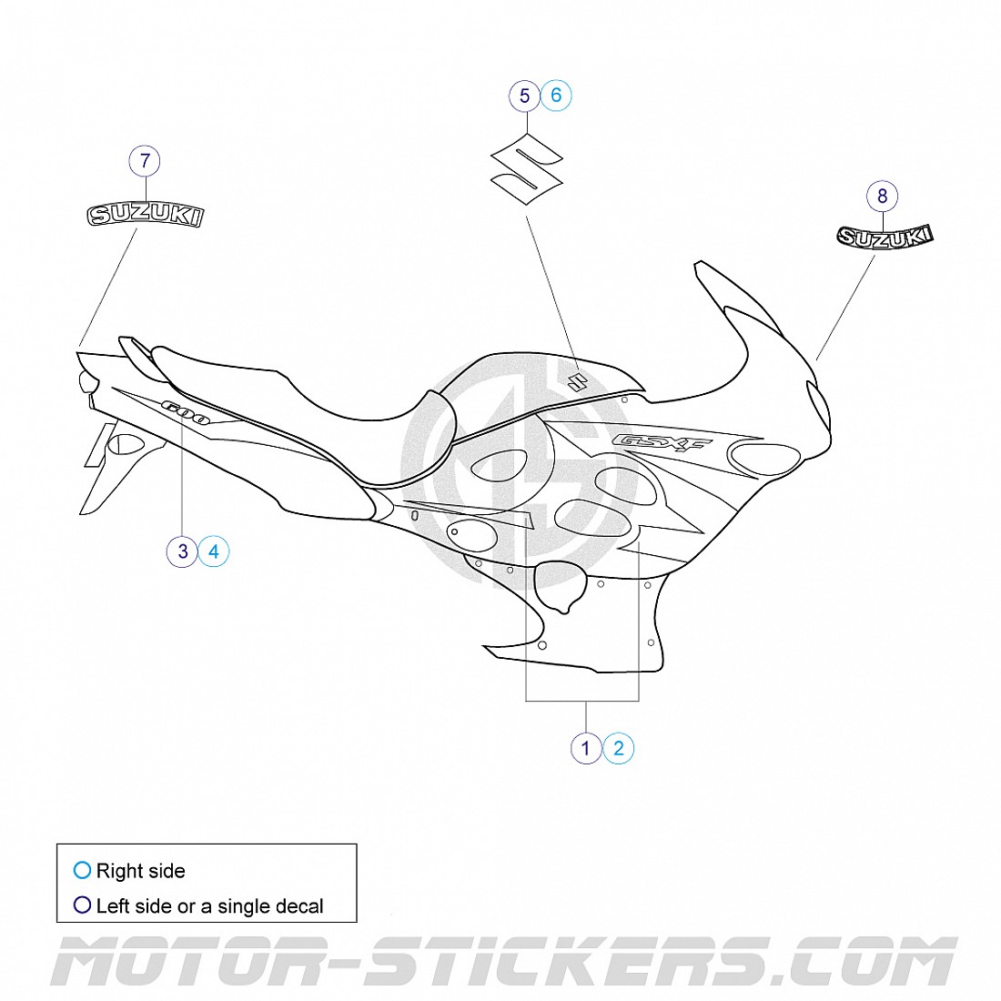 Suzuki GSX 600F 2004 decals