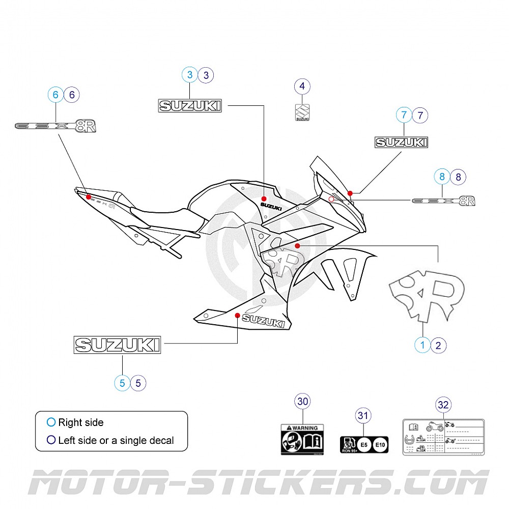 Suzuki GSX 8R 2025 decals