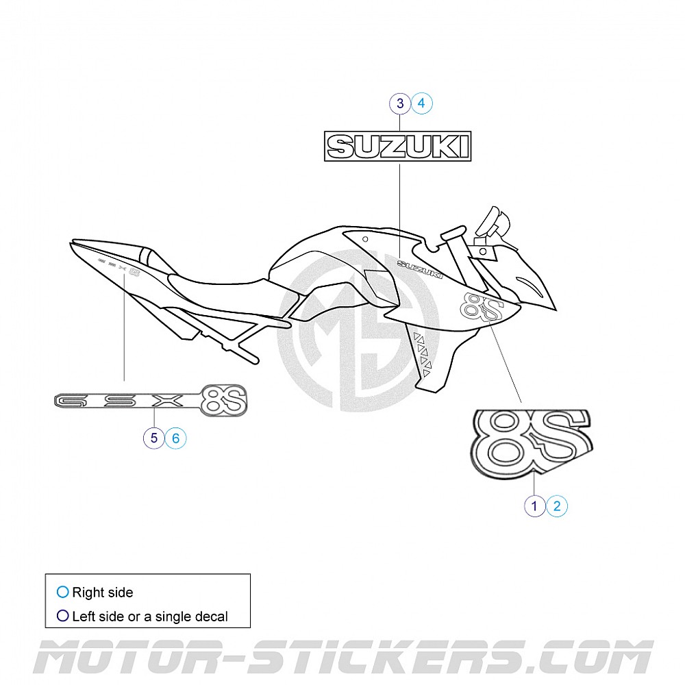 Suzuki GSX 8S 2023 stickers