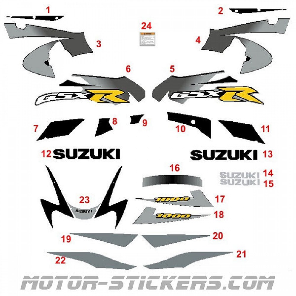 Suzuki GSX-R 1000 2001 decals | Quality decals & graphics