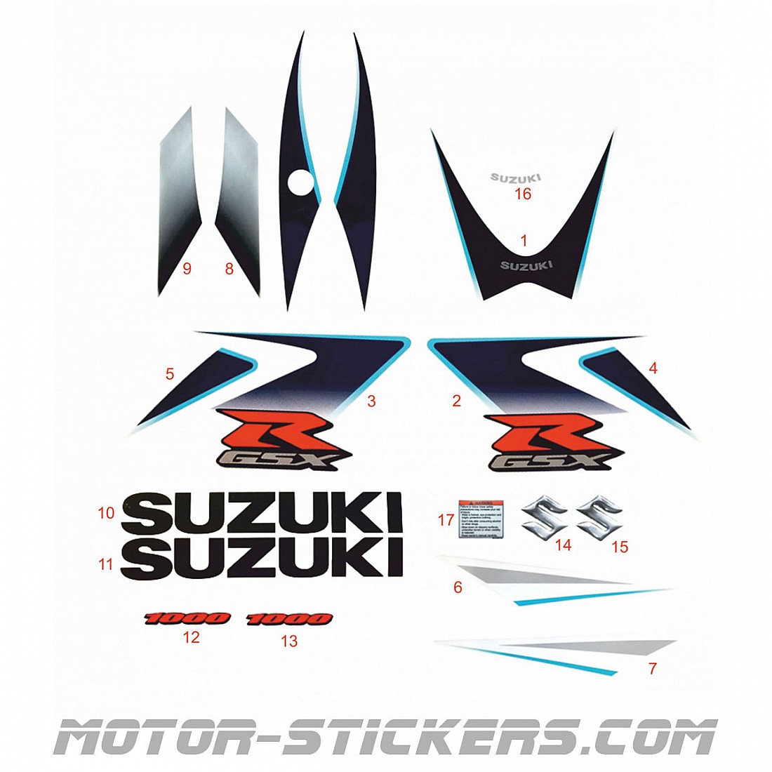 Suzuki GSX-R 1000 2006 stickers