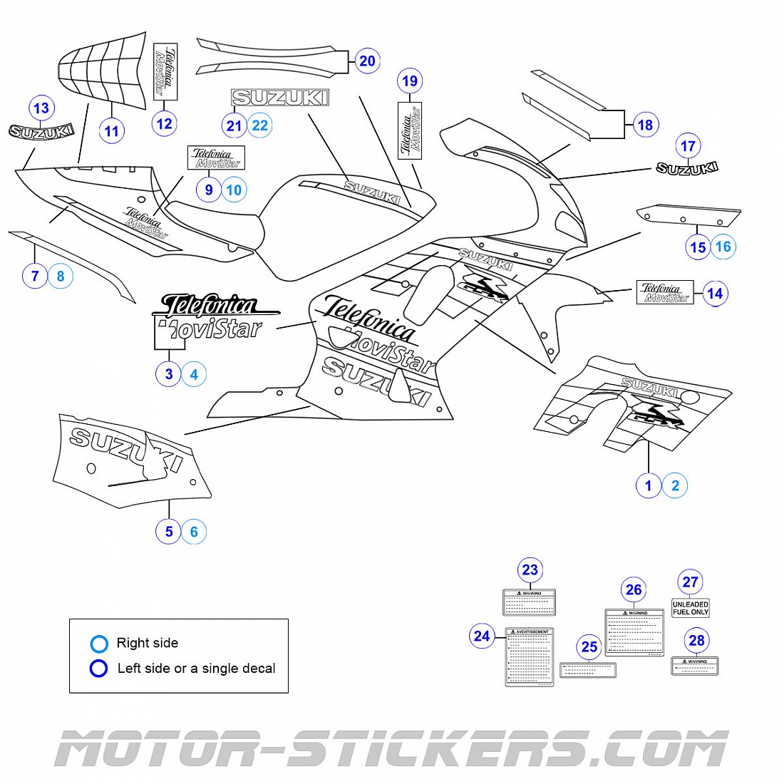 Suzuki GSX-R 600 Movistar 2002 adesivi