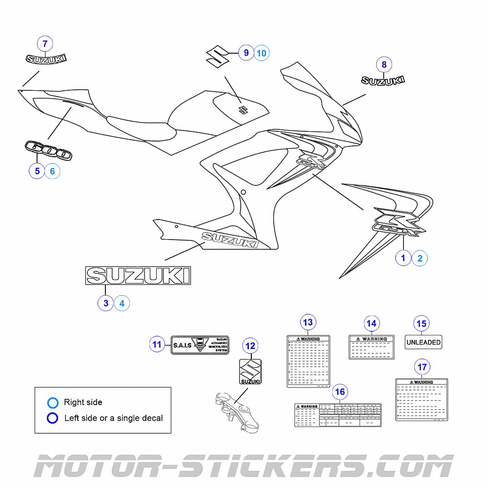 Suzuki GSX-R 600 2006 decals