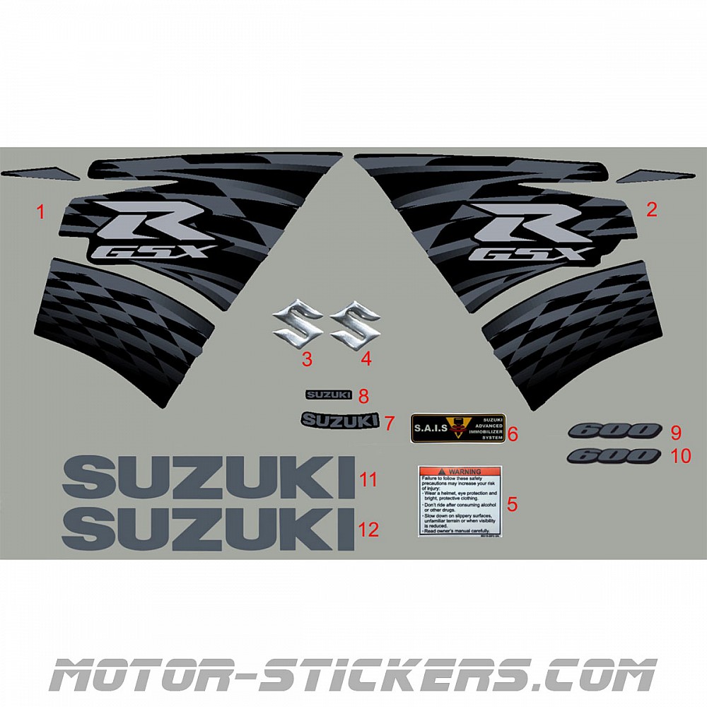 Suzuki GSX-R 600 2011-2012 decals