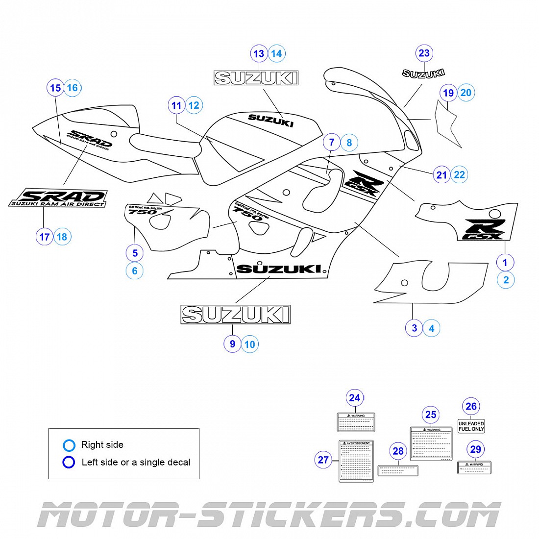 Suzuki GSX-R 750 1998 decals