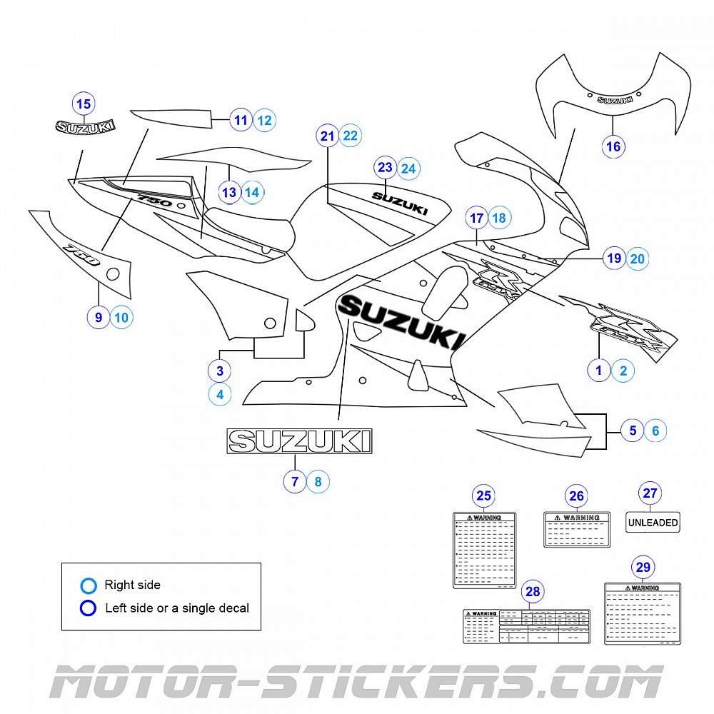 Suzuki GSX-R 750 2001 decals