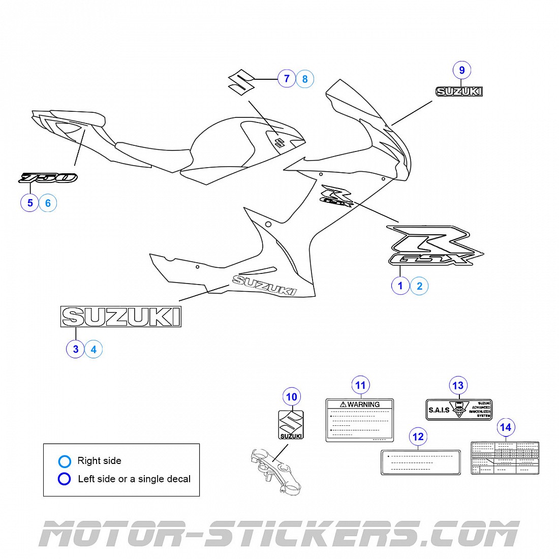 Suzuki GSX-R 750 2016 decals