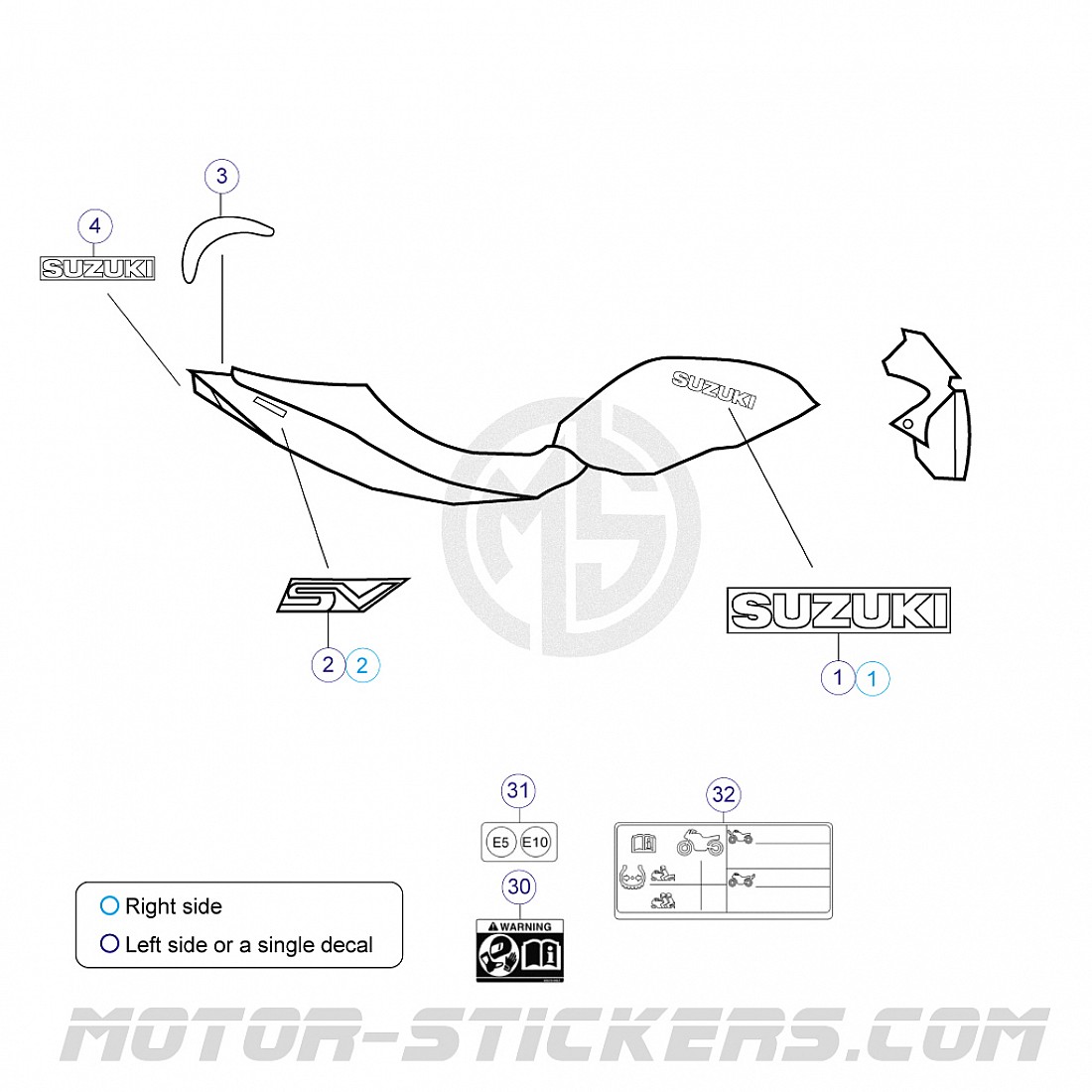 Suzuki SV 650 2024 decals