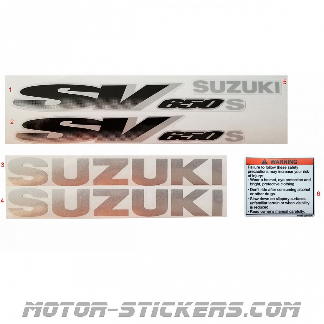 Suzuki SV 650S '99-2001 decals