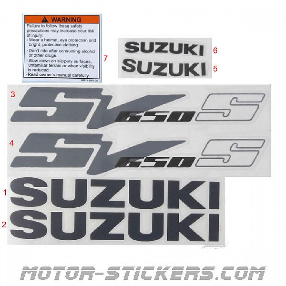 Suzuki SV 650S 2003 decals