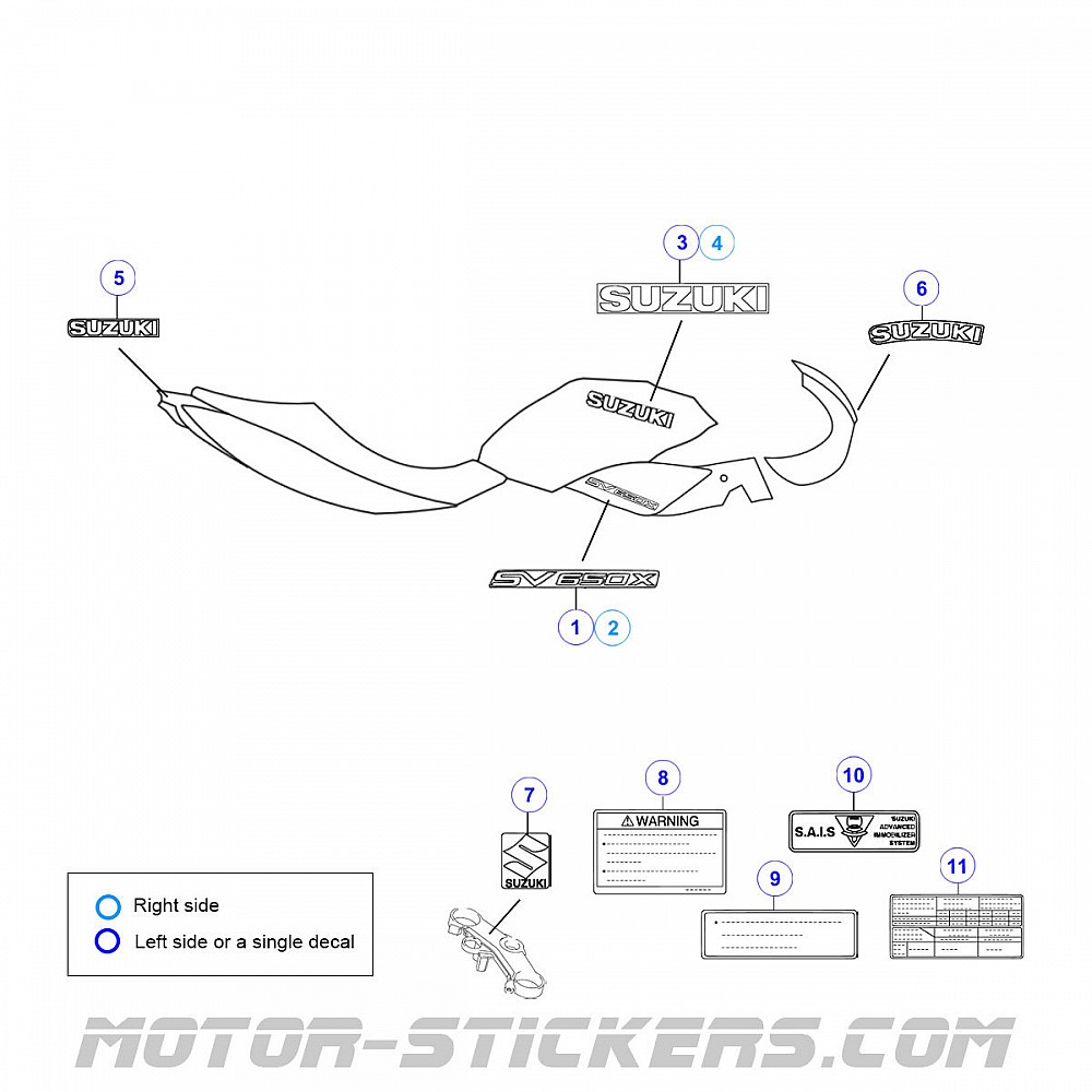 Suzuki SV 650X 2024 decals