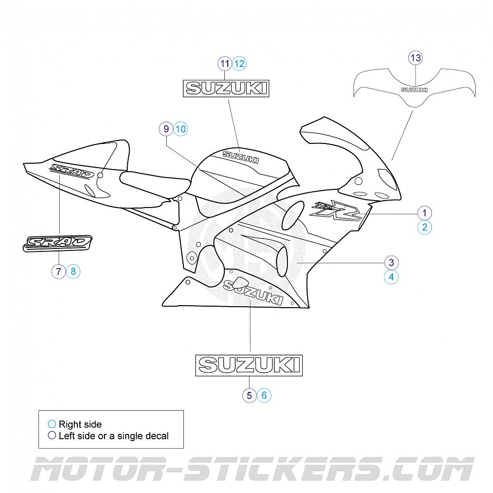 Suzuki TL 1000R 1998 decals